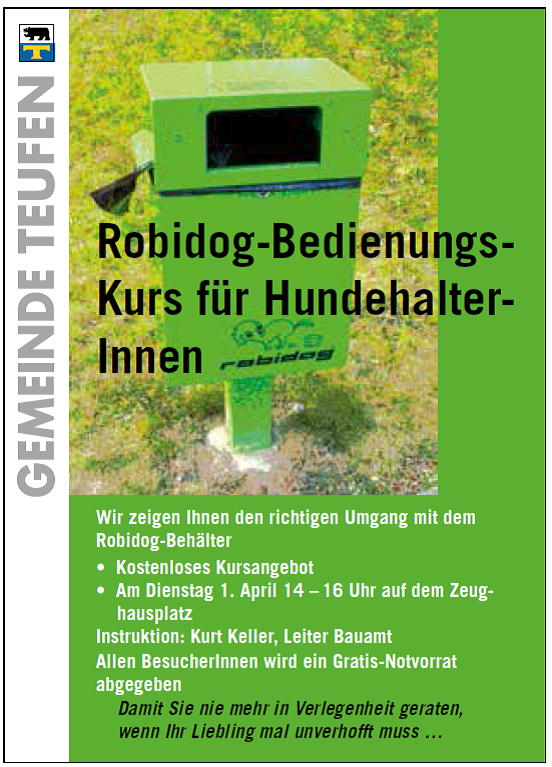 Robidog-Kurs stellt sich als April-Falle heraus - Tüüfner Poscht